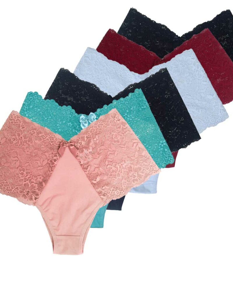 Kit 5 Calcinhas Cós Alto Fio Dental Duplo | TJ Vip