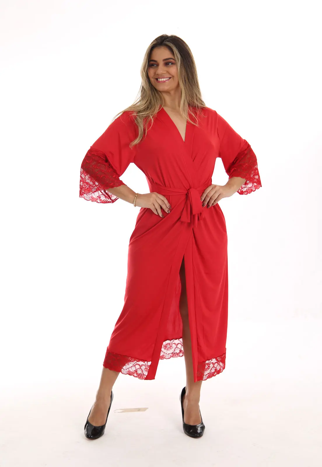 Roupão Longo Feminino Microfibra Manga 3/4 | TJ Vip